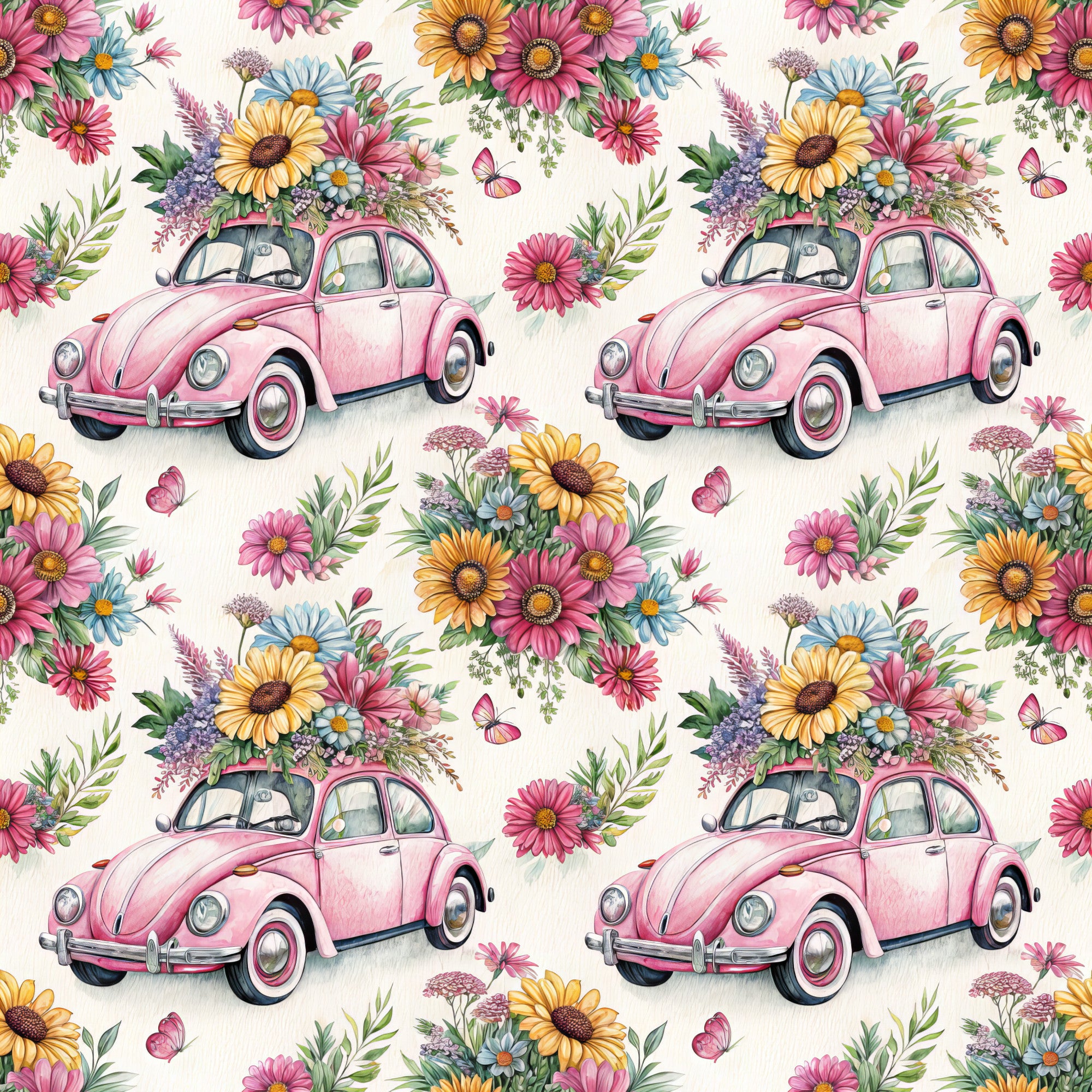 Bug and Flowers Pattern 1 Quilting Cotton Fabric – FabricMegaStore.com