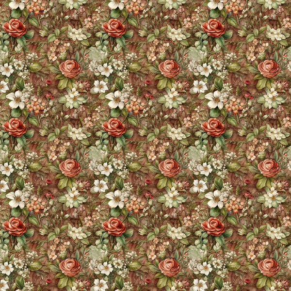 English Garden Pattern 3 Quilting Cotton Fabric – FabricMegaStore.com