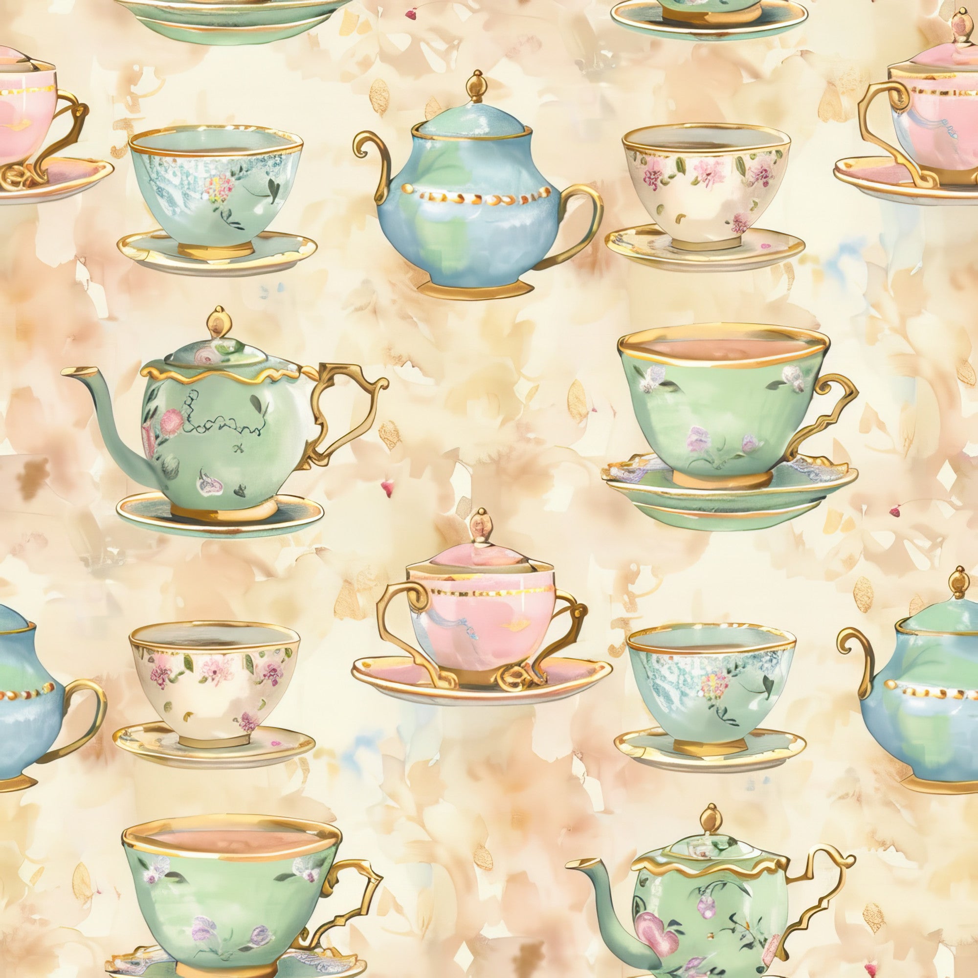 Whimsical Tea Party Pattern 7 Quilting Cotton Fabric – FabricMegaStore.com