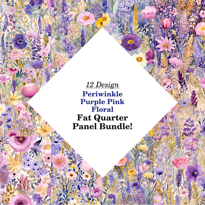 Periwinkle Purple Pink Floral Fat Quarter Bundle – FabricMegaStore.com