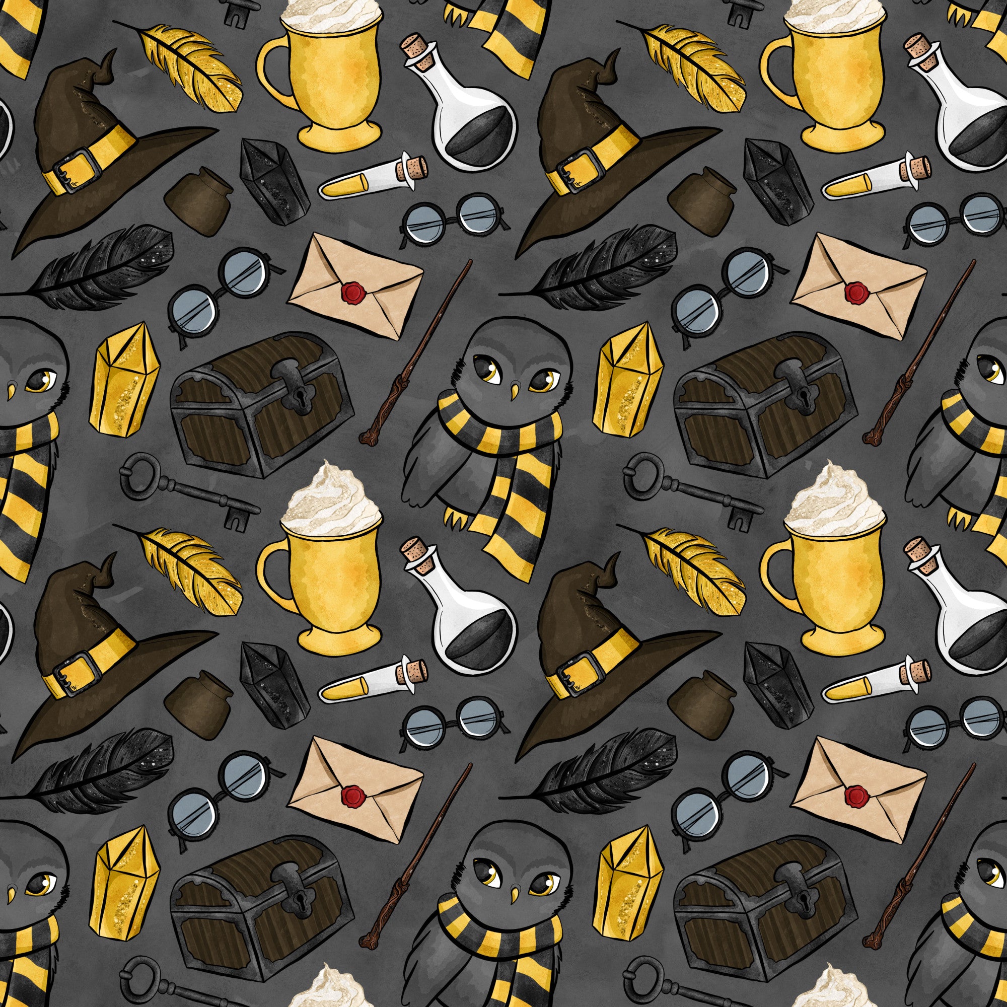 Wizard Magic School Pattern 2 Quilting Cotton Fabric – FabricMegaStore.com