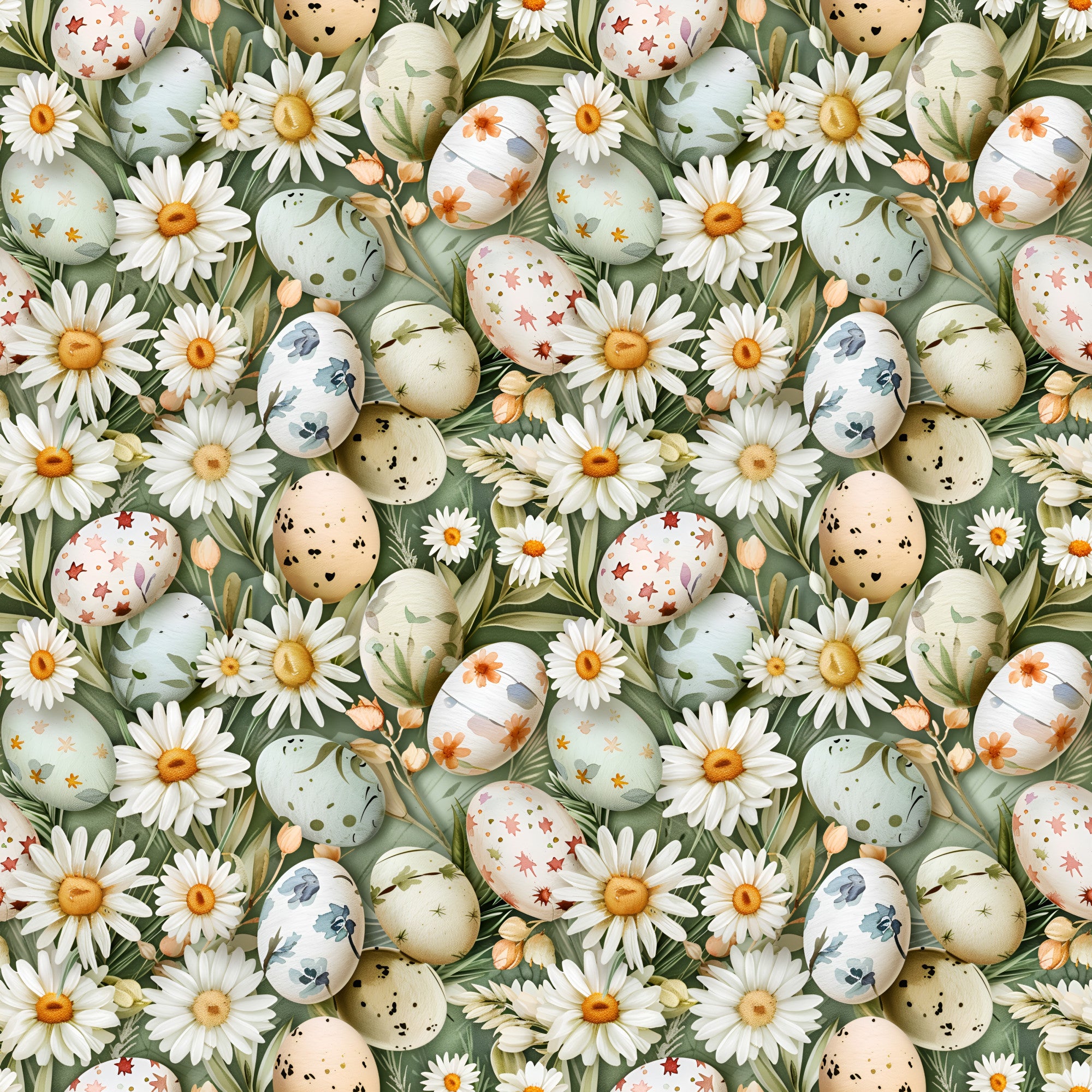 Easter Bunny Eggs and Ears Pattern 1 Quilting Cotton Fabric ...