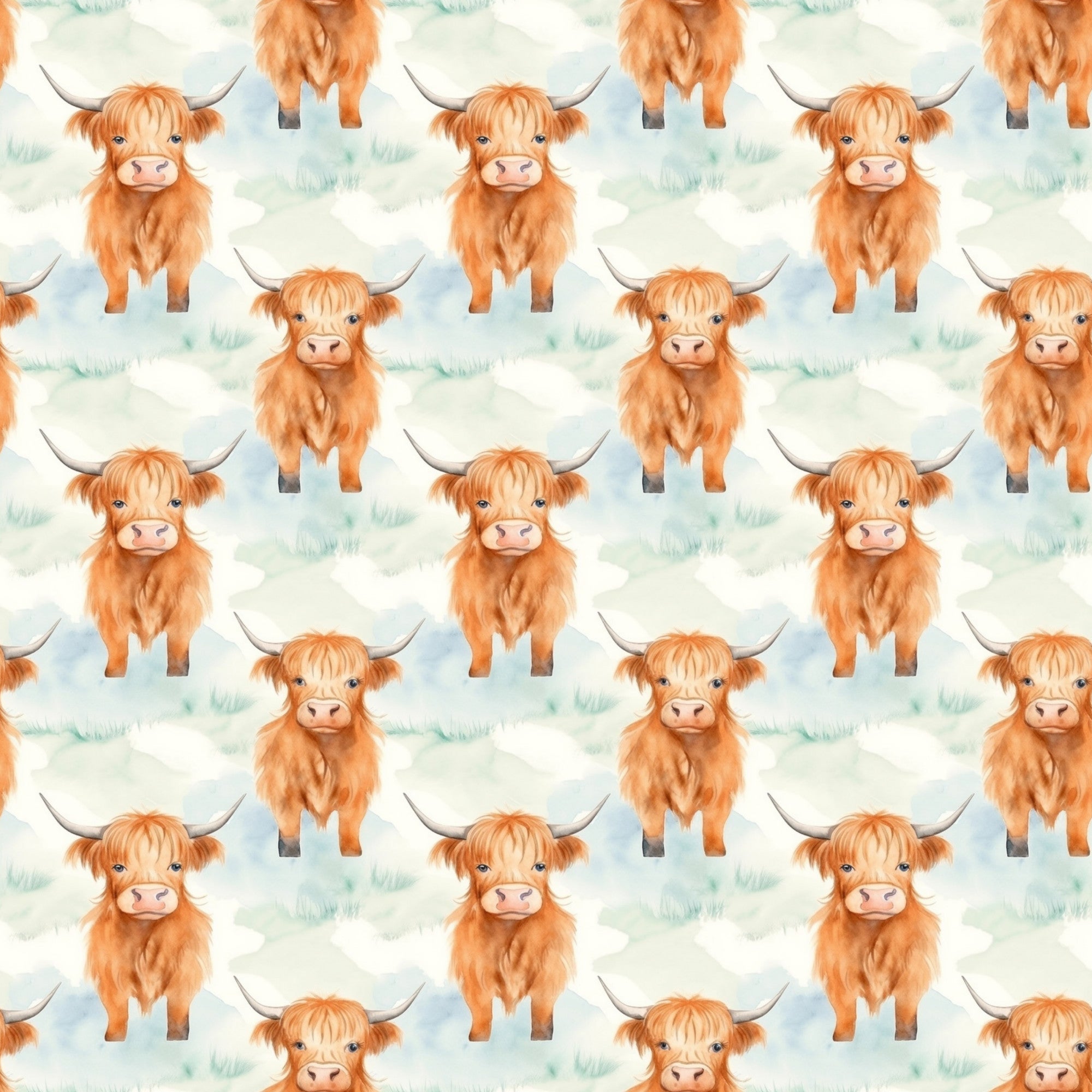 Funky Highland Cows Pattern 4 Quilting Cotton Fabric – FabricMegaStore.com