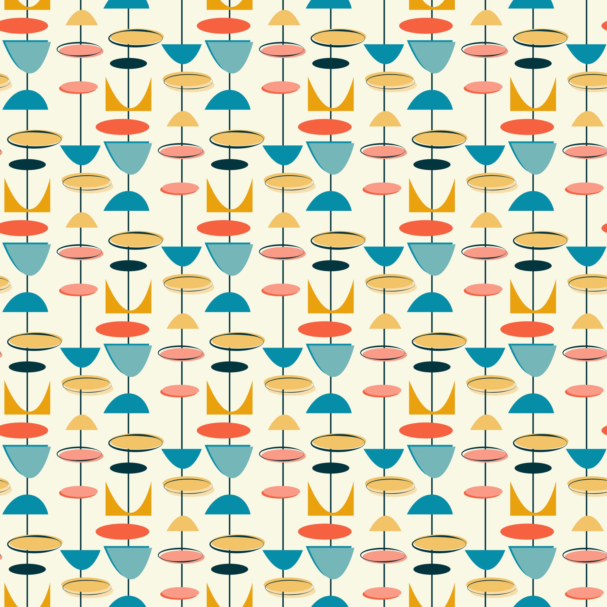 1950s Atomic Age Pattern 8 Quilting Cotton Fabric – FabricMegaStore.com