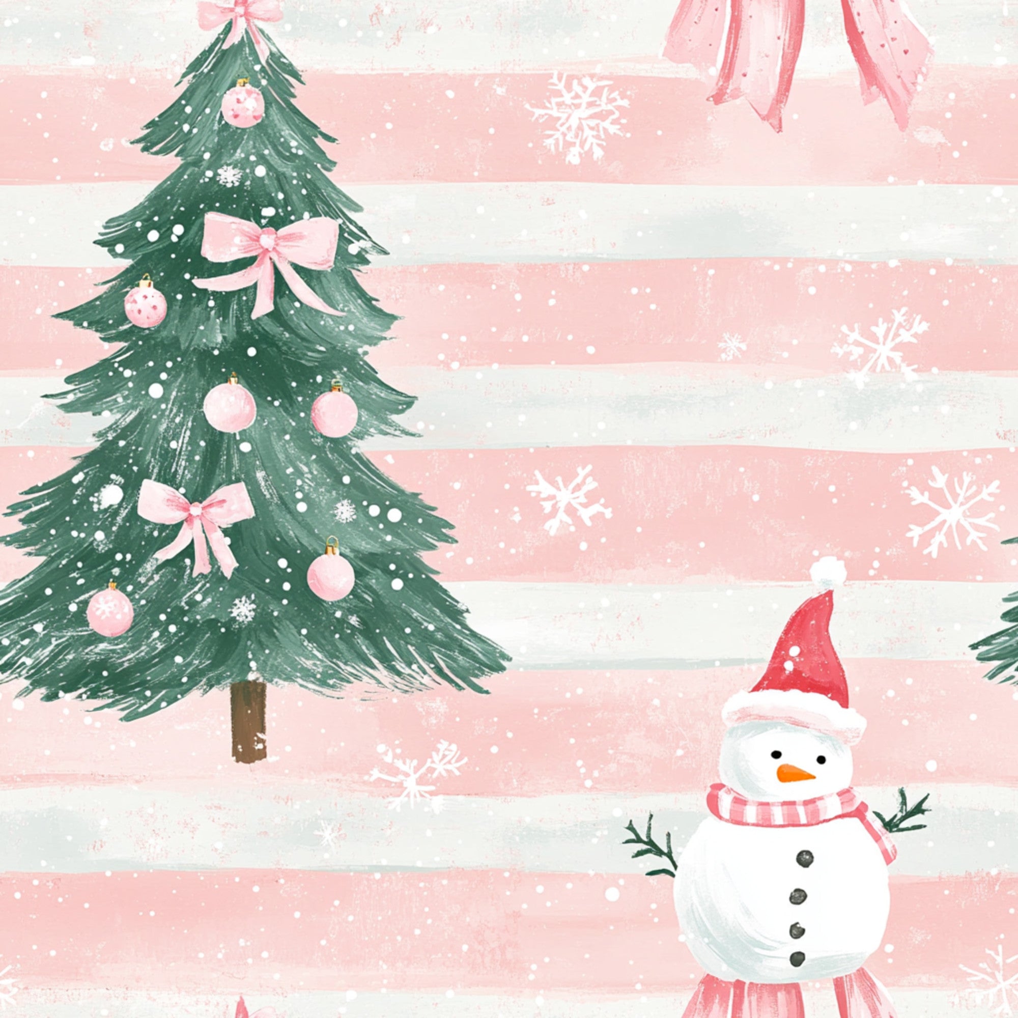 Sweet Pink Christmas Pattern 6 Quilting Cotton Fabric – FabricMegaStore.com
