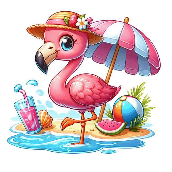 Baby Flamingos Fabric Panel 11 – FabricMegaStore.com
