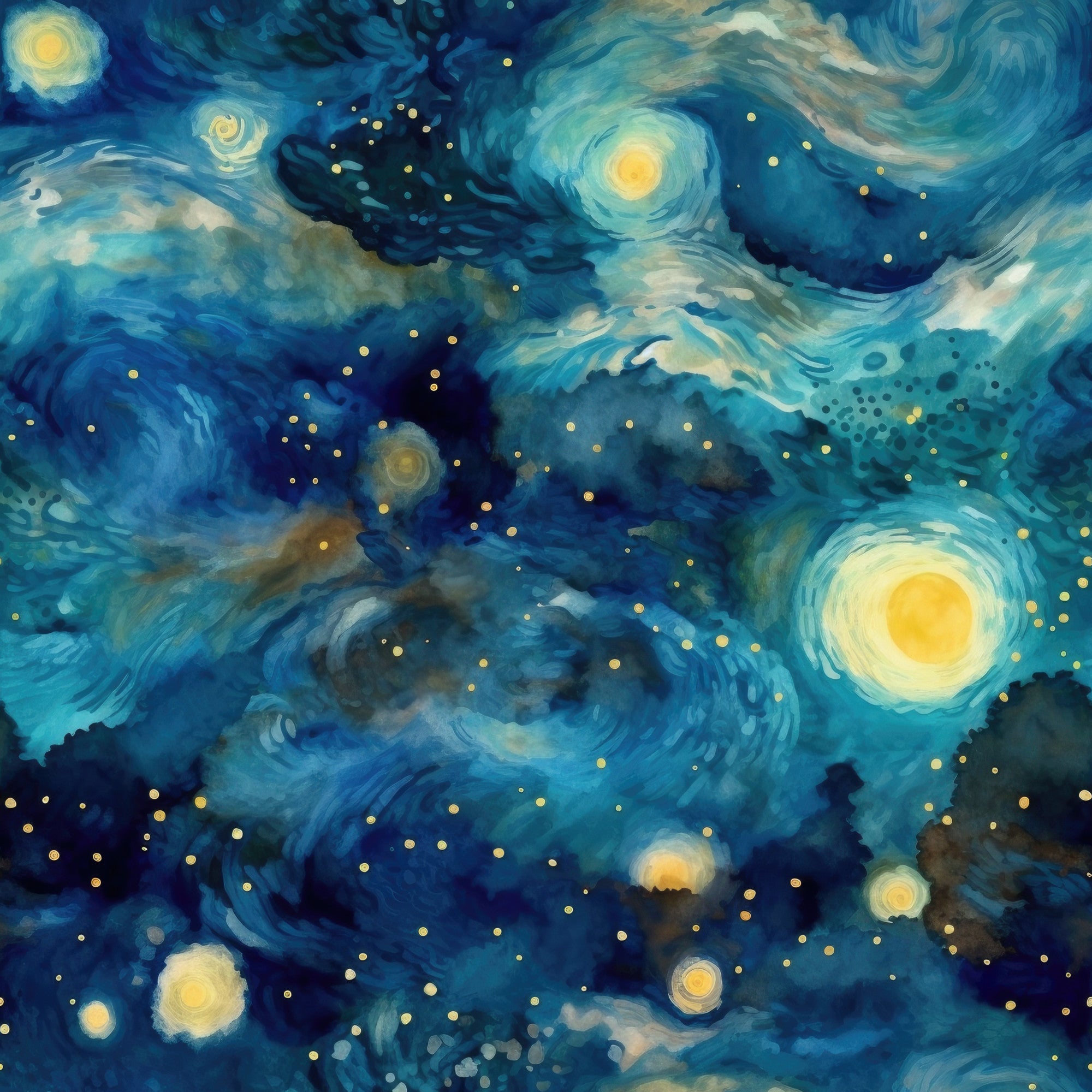 Starry Night Pattern 10 Quilting Cotton Fabric – FabricMegaStore.com