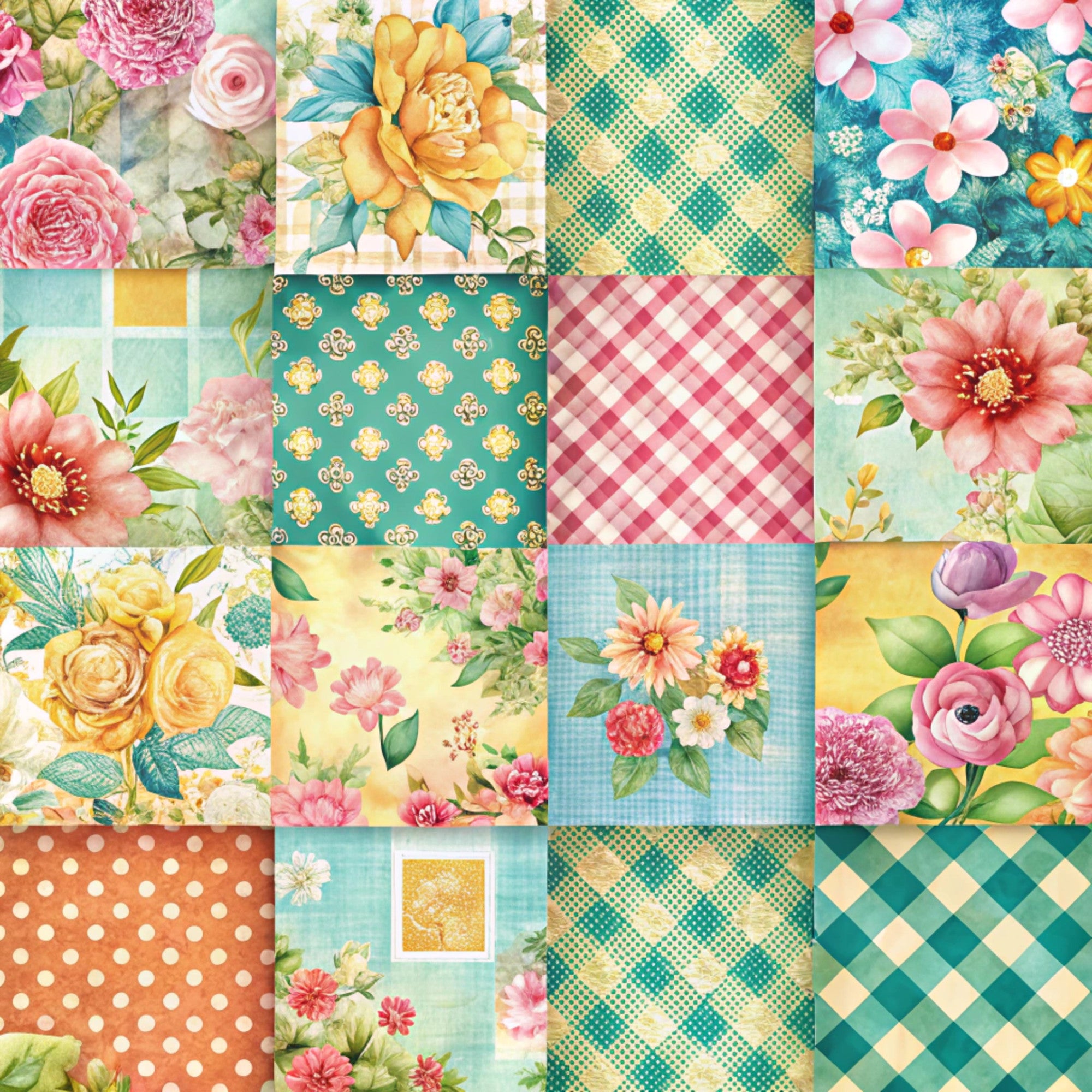 Spring Patchwork Pattern 28 Quilting Cotton Fabric – FabricMegaStore.com