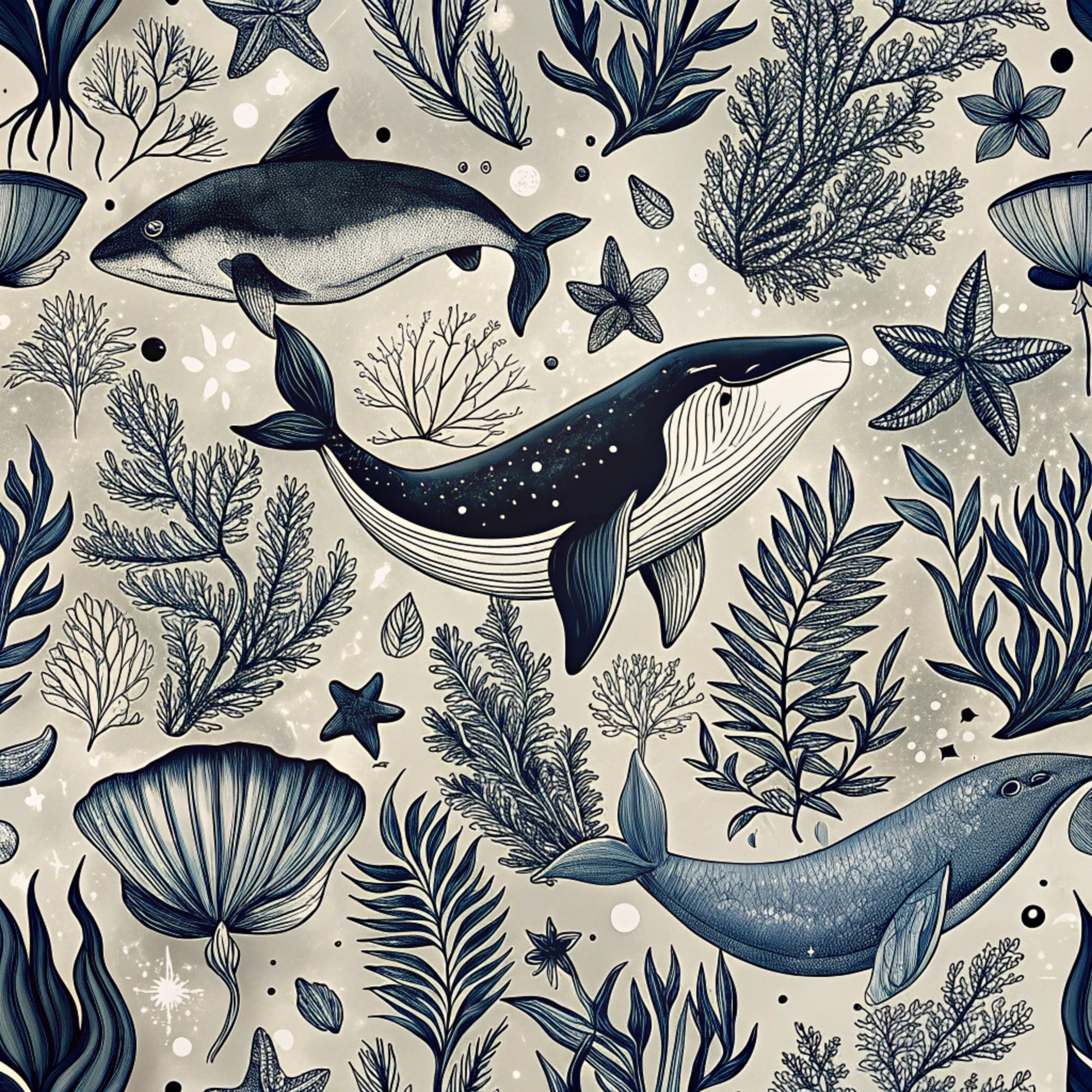 Magical Sea Pattern 6 Quilting Cotton Fabric – FabricMegaStore.com