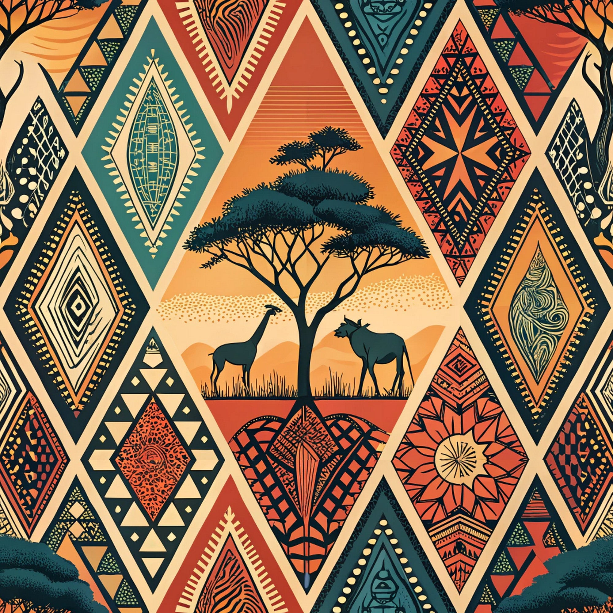African Tribal Pattern 10 Quilting Cotton Fabric – FabricMegaStore.com