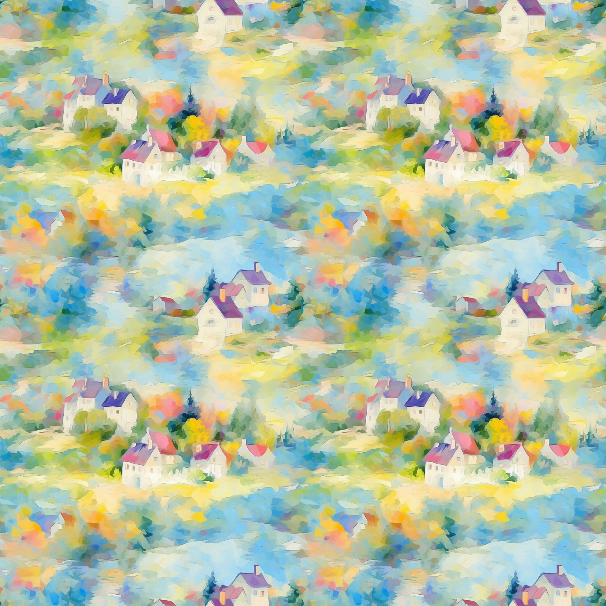 Monet Inspired Art Pattern 1 Quilting Cotton Fabric – FabricMegaStore.com