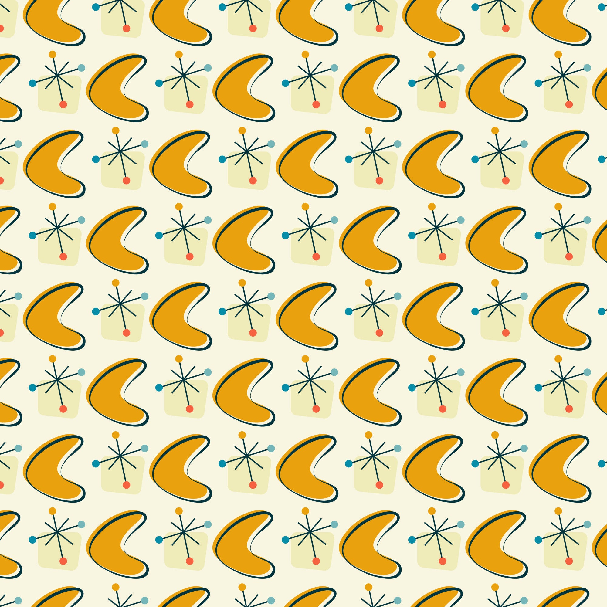 1950s Atomic Age Pattern 11 Quilting Cotton Fabric – FabricMegaStore.com