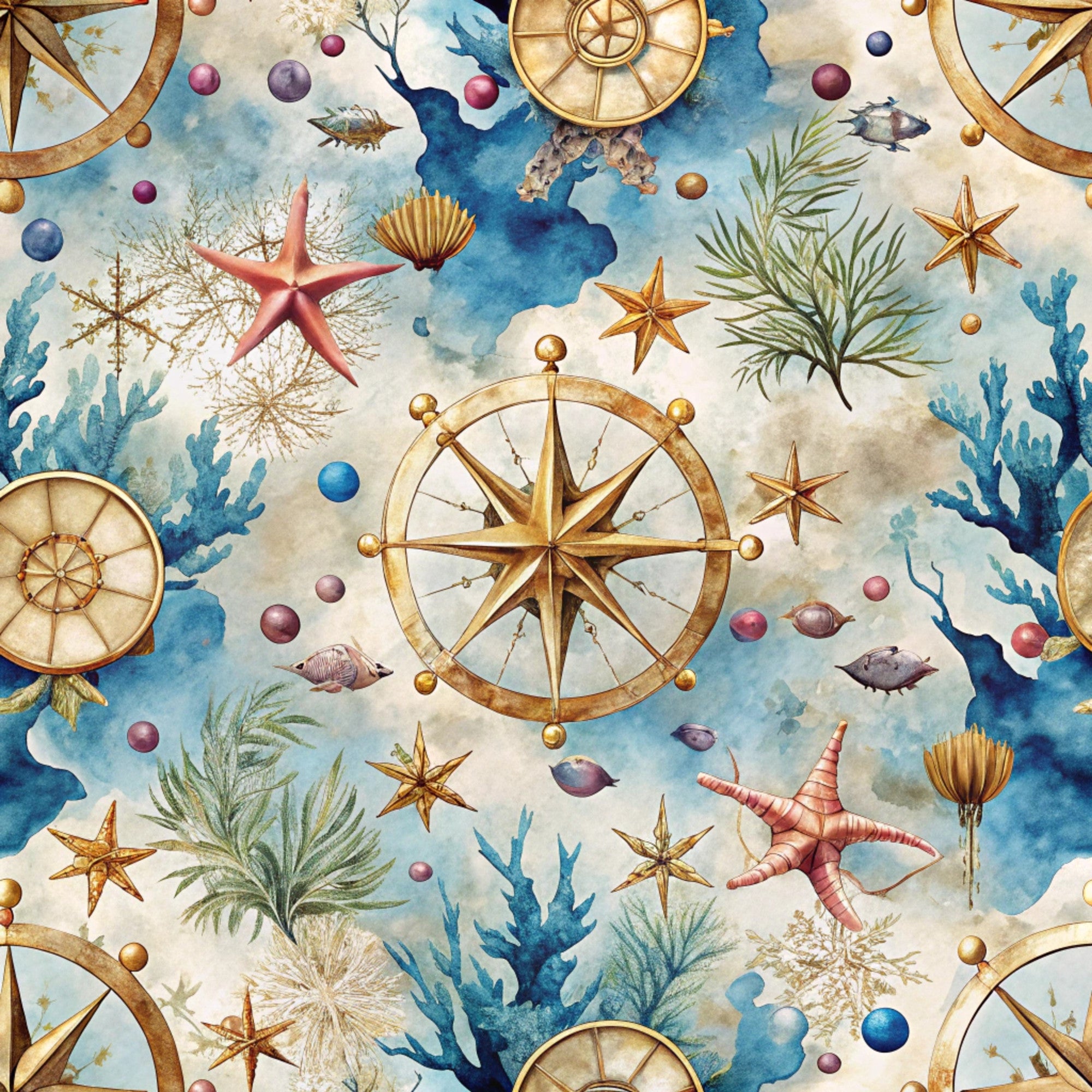 Magical Sea Pattern 11 Quilting Cotton Fabric – FabricMegaStore.com