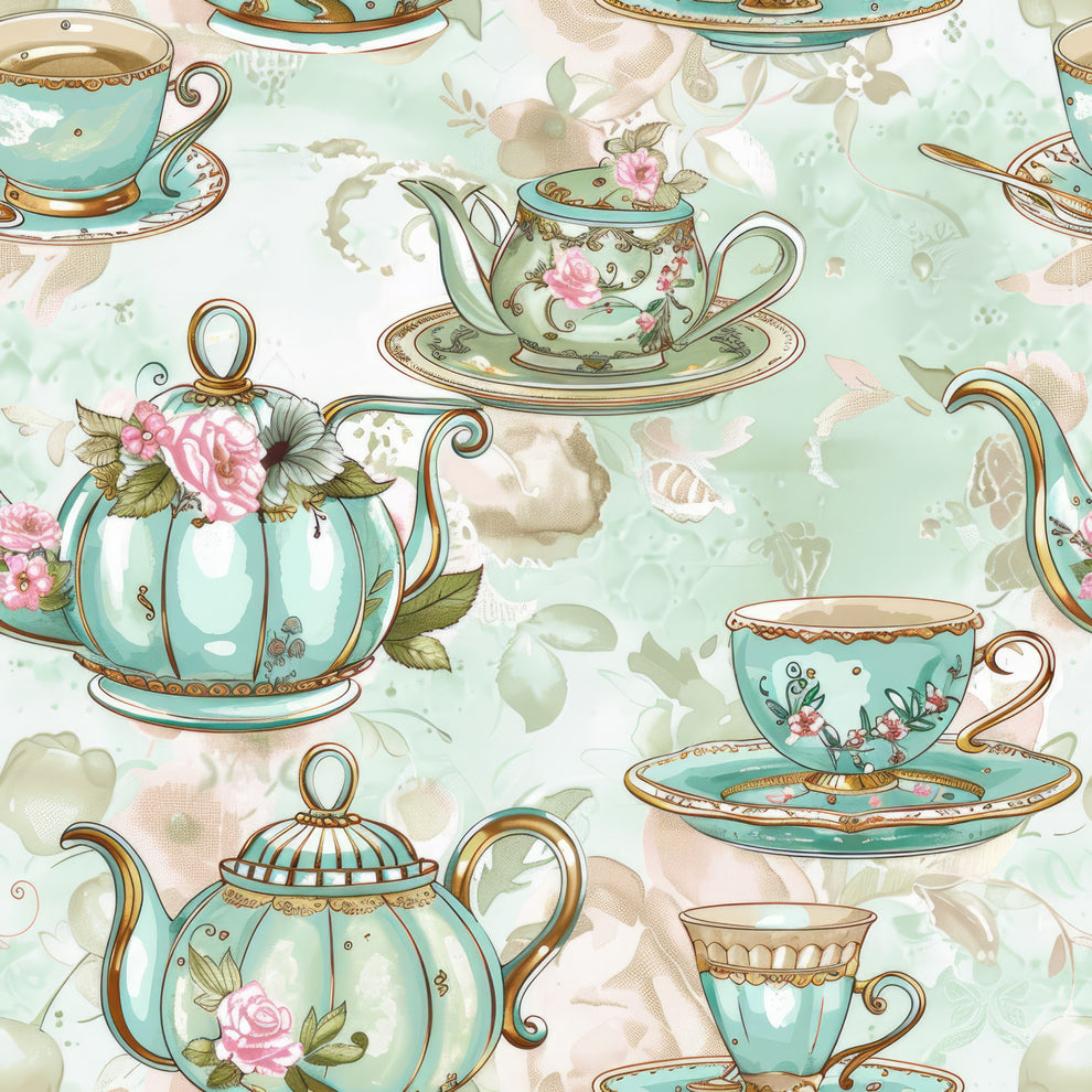 Whimsical Tea Party Pattern 10 Quilting Cotton Fabric – FabricMegaStore.com