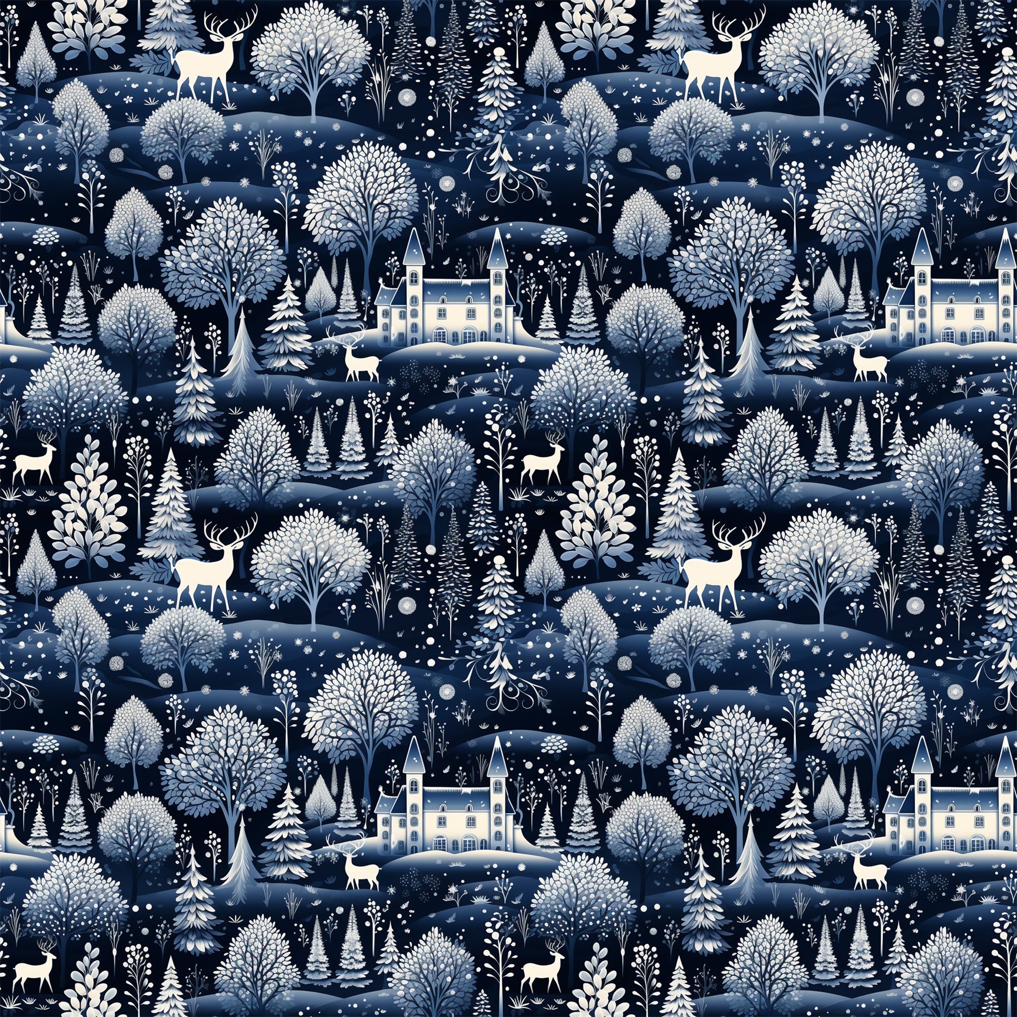 Delft Blue Winter Pattern 8 Quilting Cotton Fabric – FabricMegaStore.com
