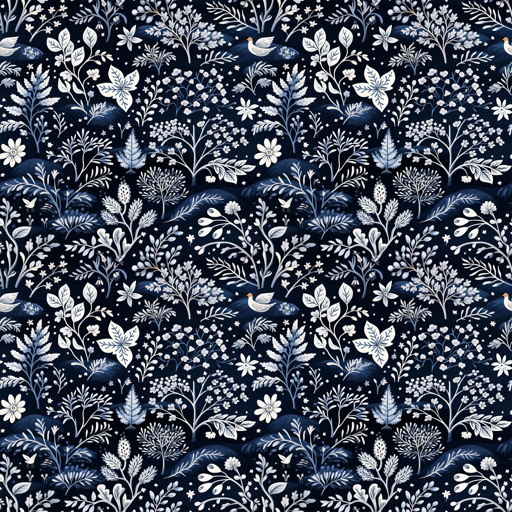 Delft Blue Winter Pattern 10 Quilting Cotton Fabric – FabricMegaStore.com