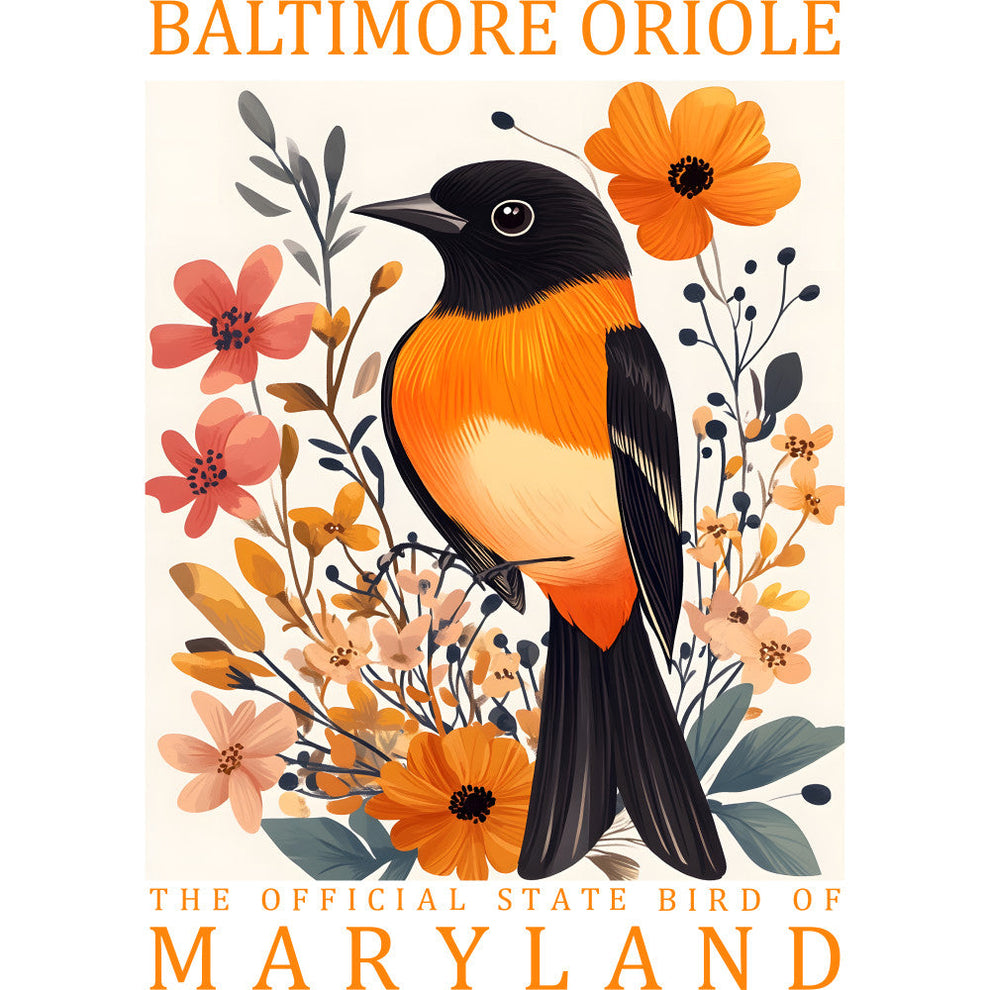 State Bird Poster Fabric Panel 41 – FabricMegaStore.com