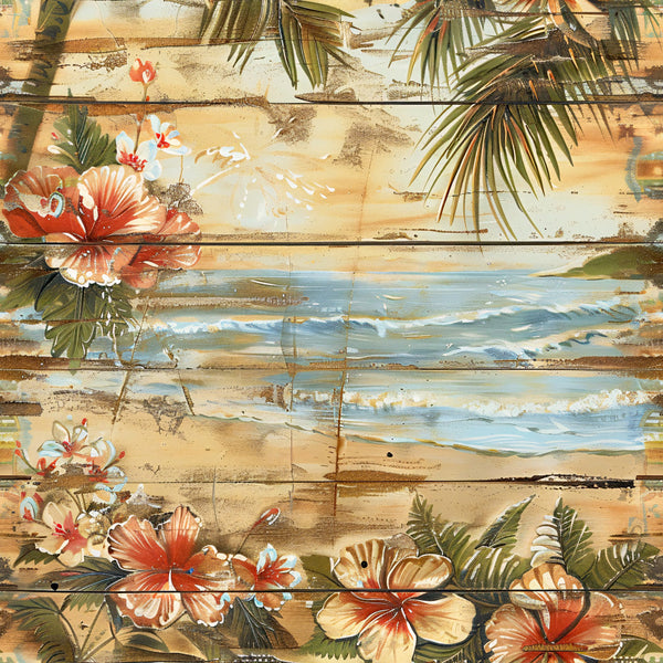 Tropical Beach Scenes Fabric Panel 5 – FabricMegaStore.com