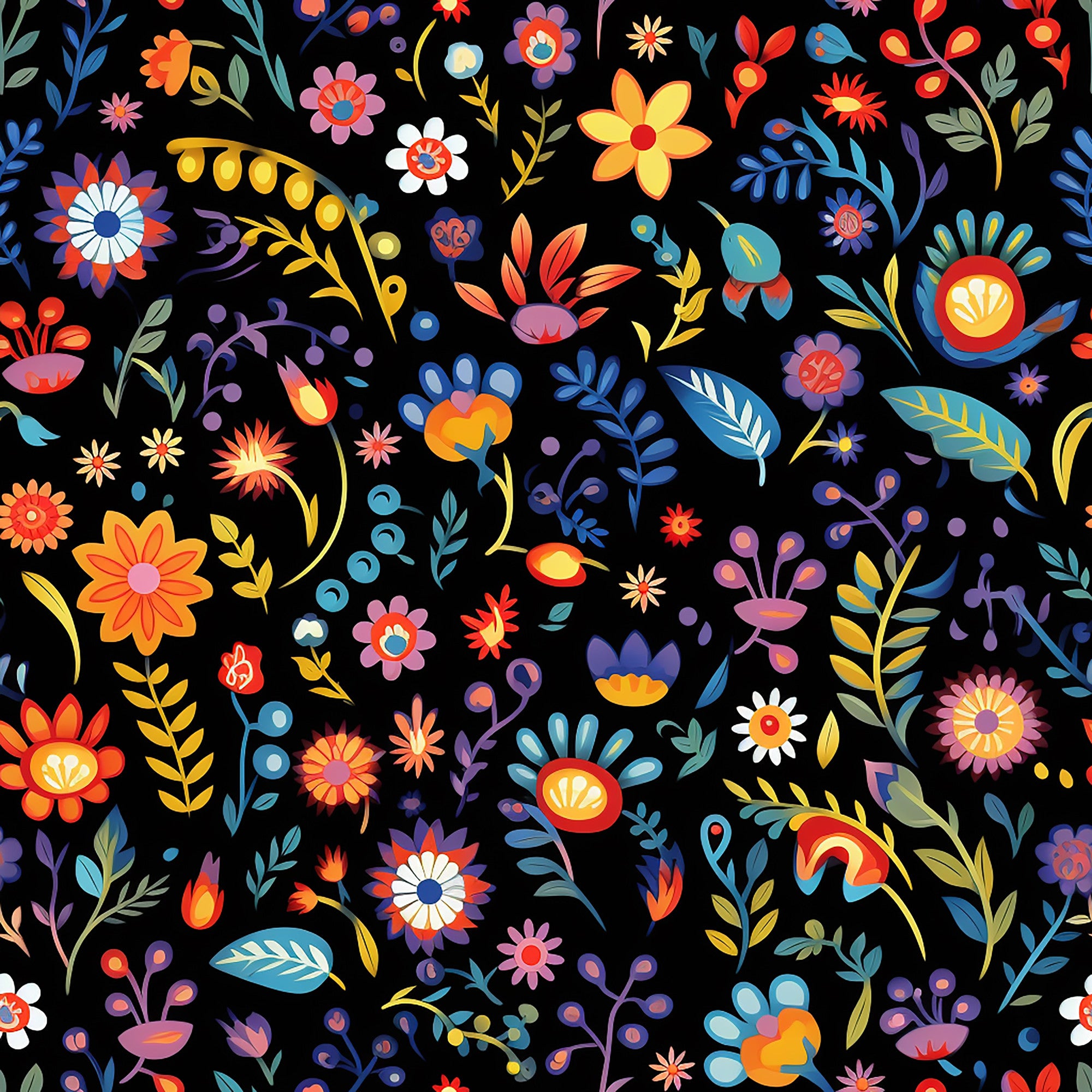 Mexican Floral Fiesta Pattern 1 Quilting Cotton Fabric ...