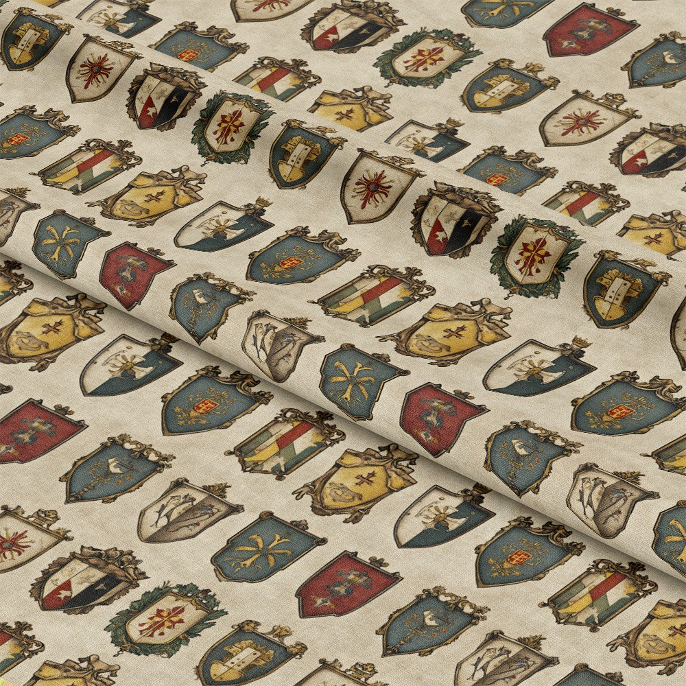 Rustic German Banners and Shields Pattern 17 Quilting Cotton Fabric ...