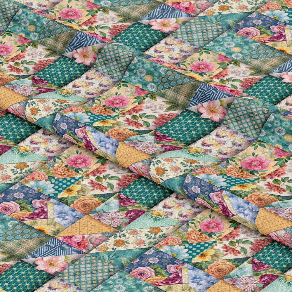 Spring Patchwork Pattern 5 Quilting Cotton Fabric – FabricMegaStore.com