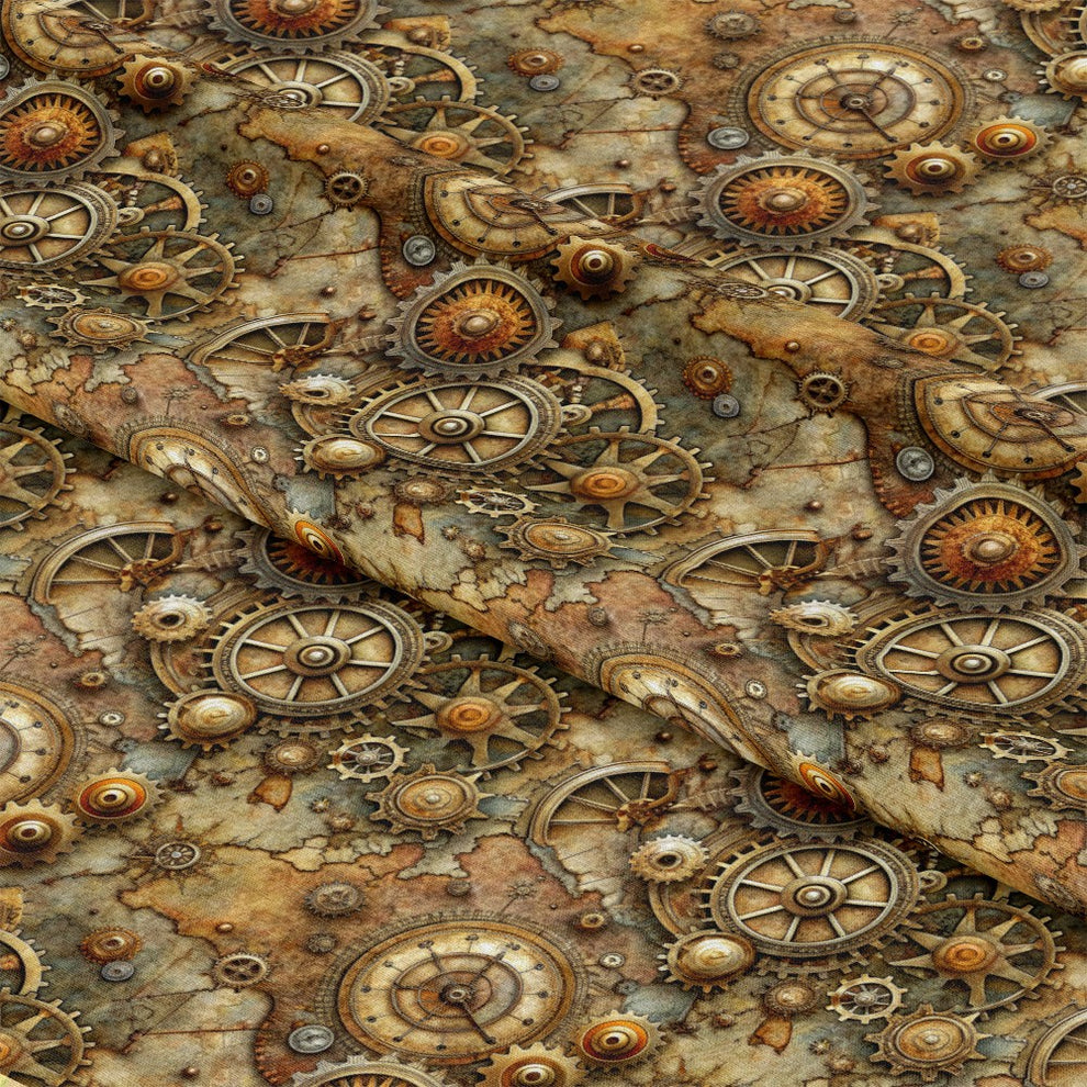Steampunk Old Maps Pattern 8 Quilting Cotton Fabric – FabricMegaStore.com