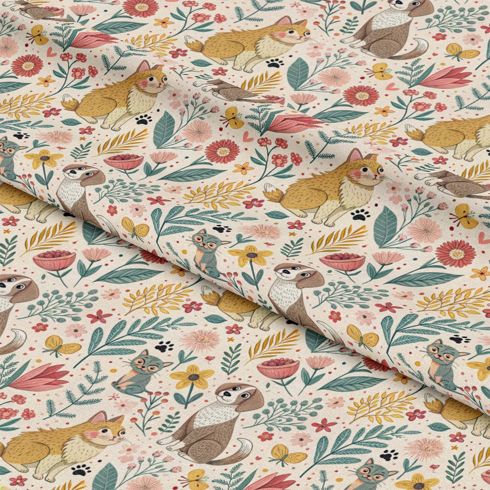 Heart and Paw Prints Pattern 5 Quilting Cotton Fabric – FabricMegaStore.com