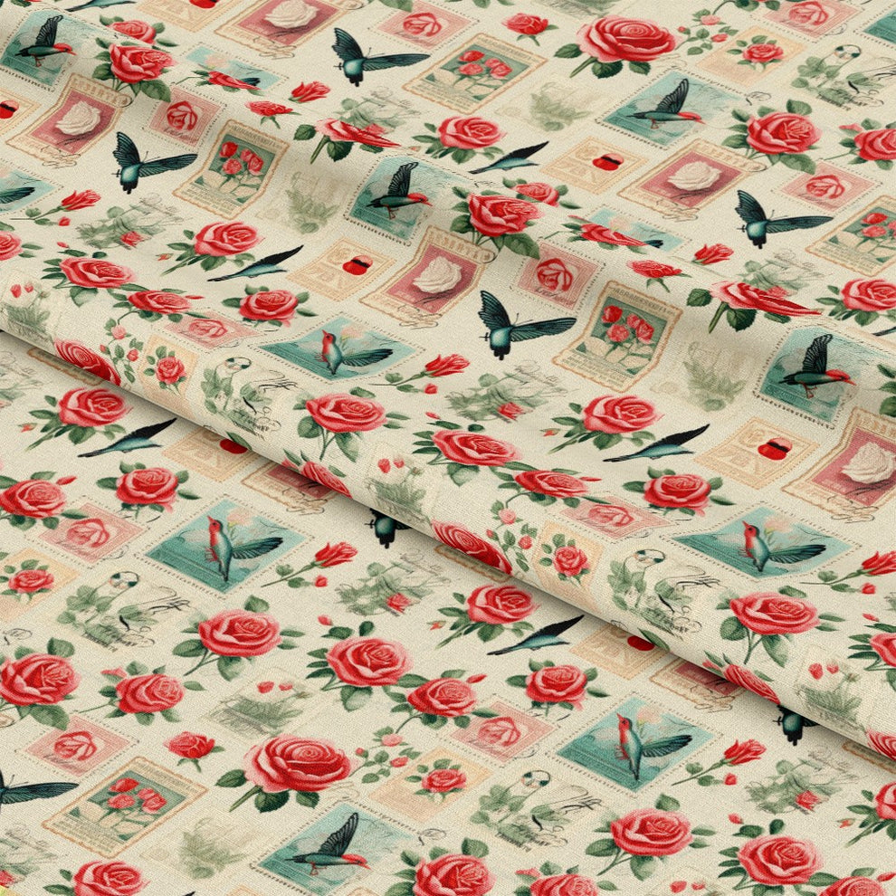 Vintage Love Stamps Pattern 6 Quilting Cotton Fabric – FabricMegaStore.com