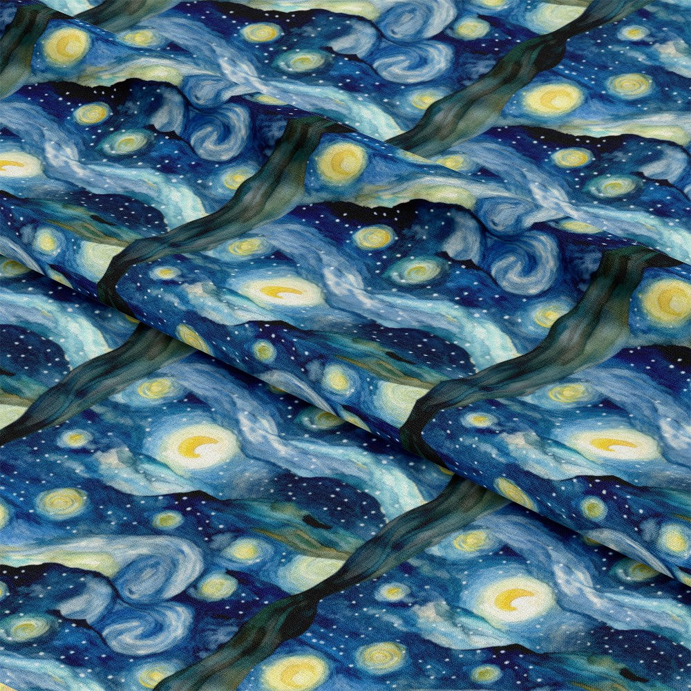 Starry Night Pattern 8 Quilting Cotton Fabric – FabricMegaStore.com
