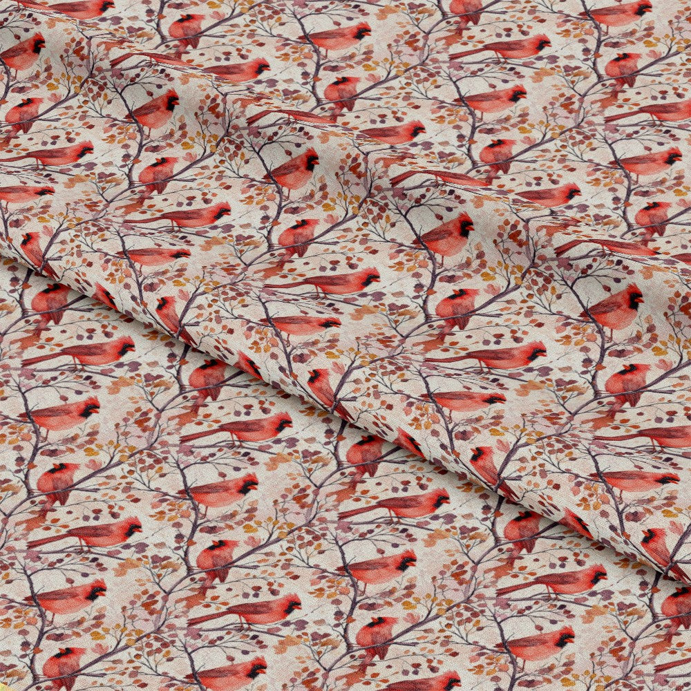 Red Cardinals Pattern 5 Quilting Cotton Fabric – FabricMegaStore.com