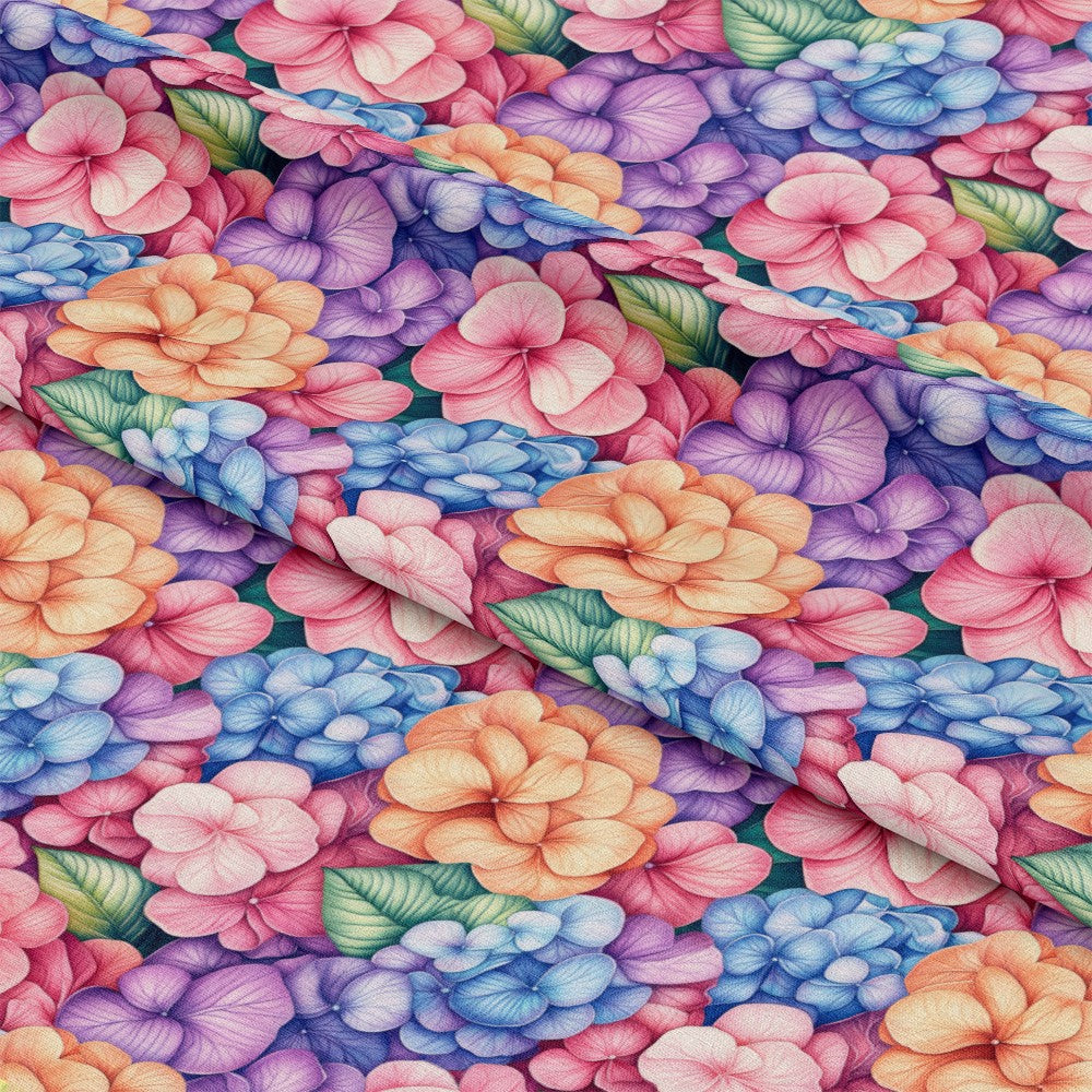 Colorful Hydrangeas Pattern 3 Quilting Cotton Fabric – FabricMegaStore.com