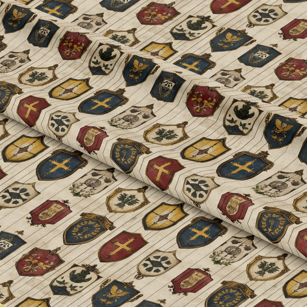 Rustic German Banners and Shields Pattern 12 Quilting Cotton Fabric ...