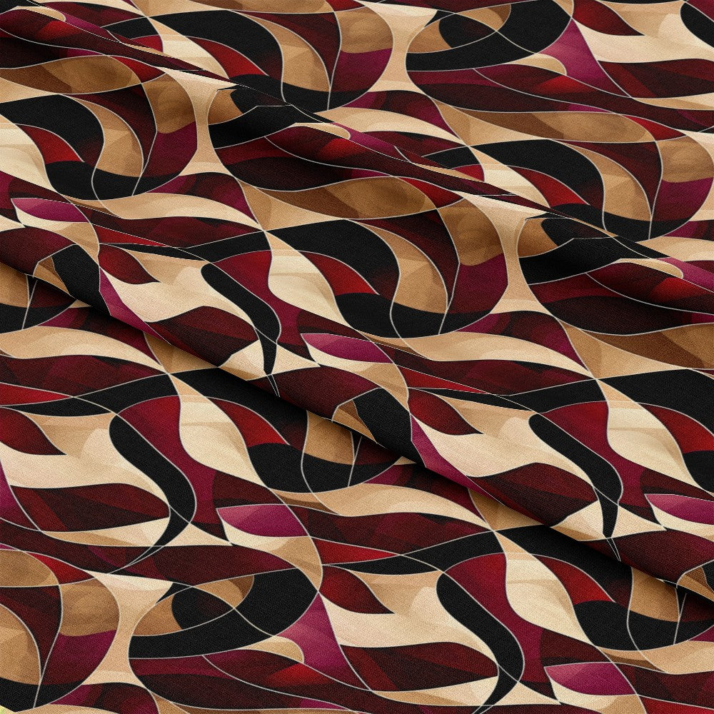 Burgundy Abstract Pattern 17 Quilting Cotton Fabric – FabricMegaStore.com
