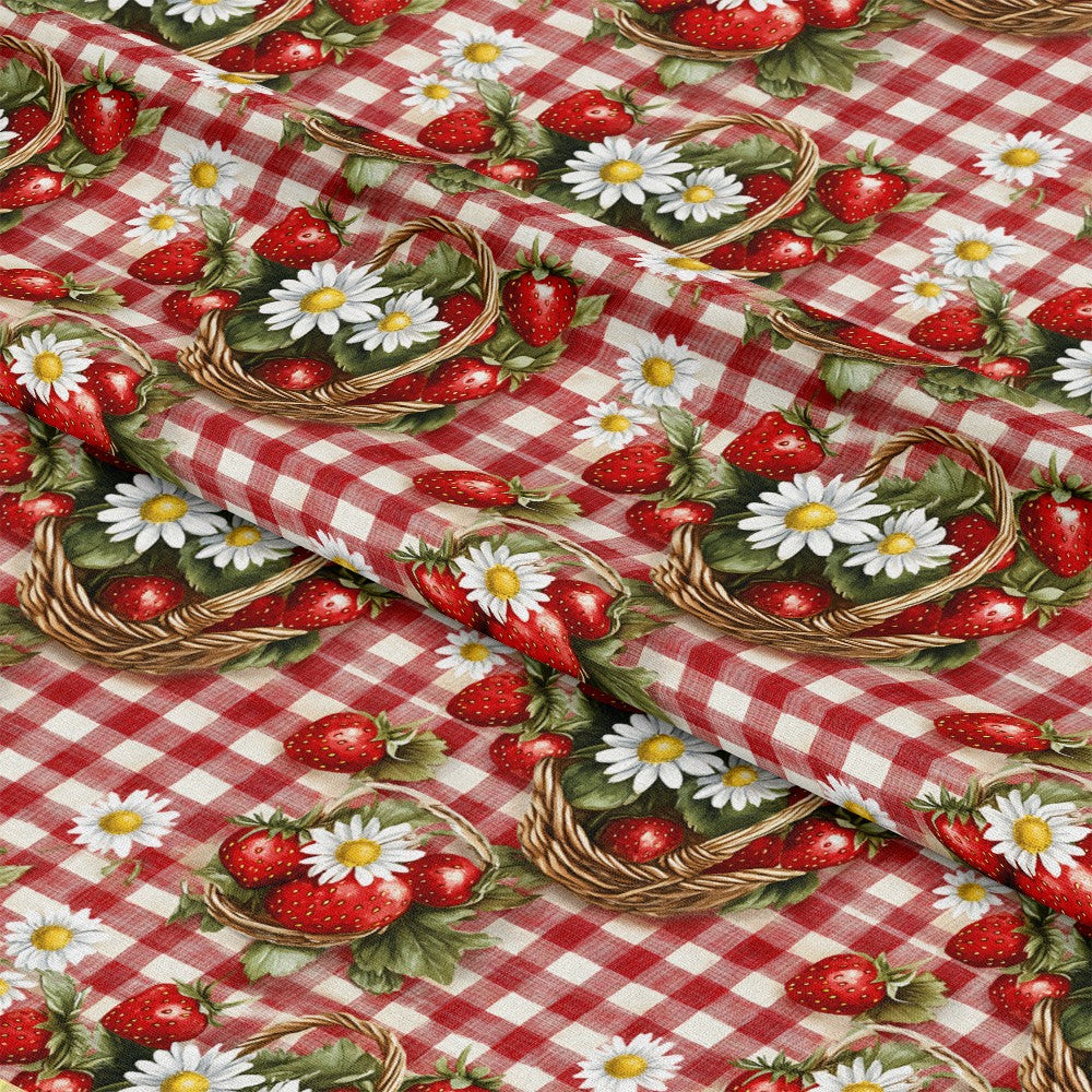 Strawberry Gingham Picnic – FabricMegaStore.com