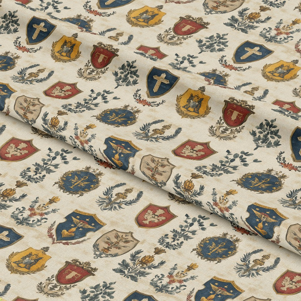 Rustic German Banners and Shields Pattern 20 Quilting Cotton Fabric ...