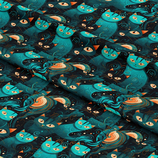 Suspicious Cats Pattern 7 Quilting Cotton Fabric – FabricMegaStore.com