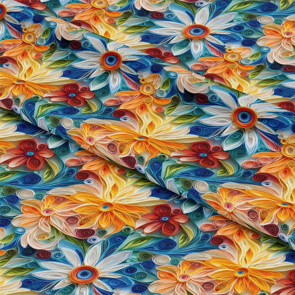 Abstract Paper Quilling Pattern 4 Quilting Cotton Fabric ...