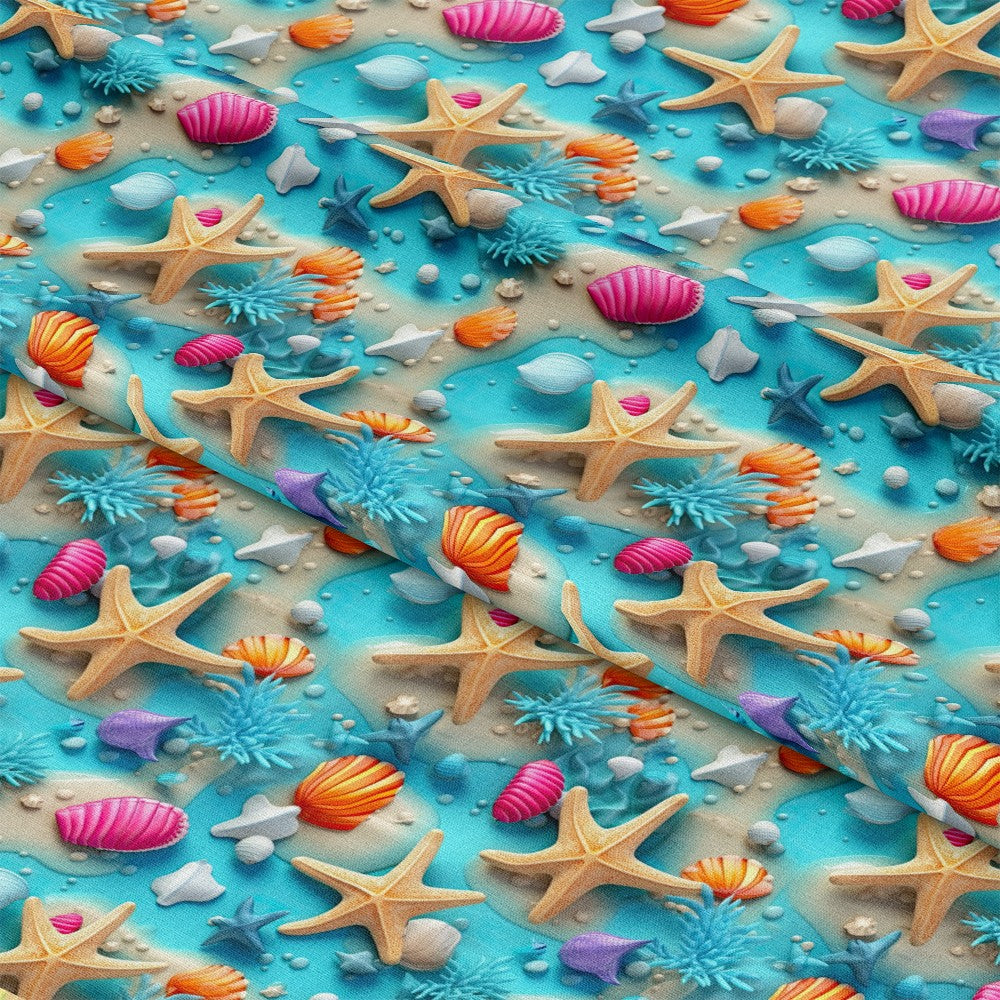 Beach Life Pattern 6 Quilting Cotton Fabric – FabricMegaStore.com