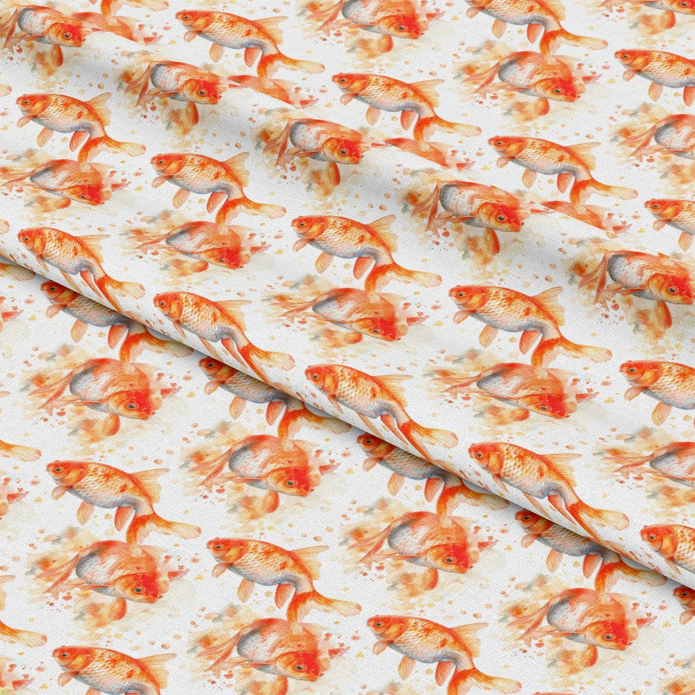 Watercolor Fish Pattern 16 Quilting Cotton Fabric – FabricMegaStore.com