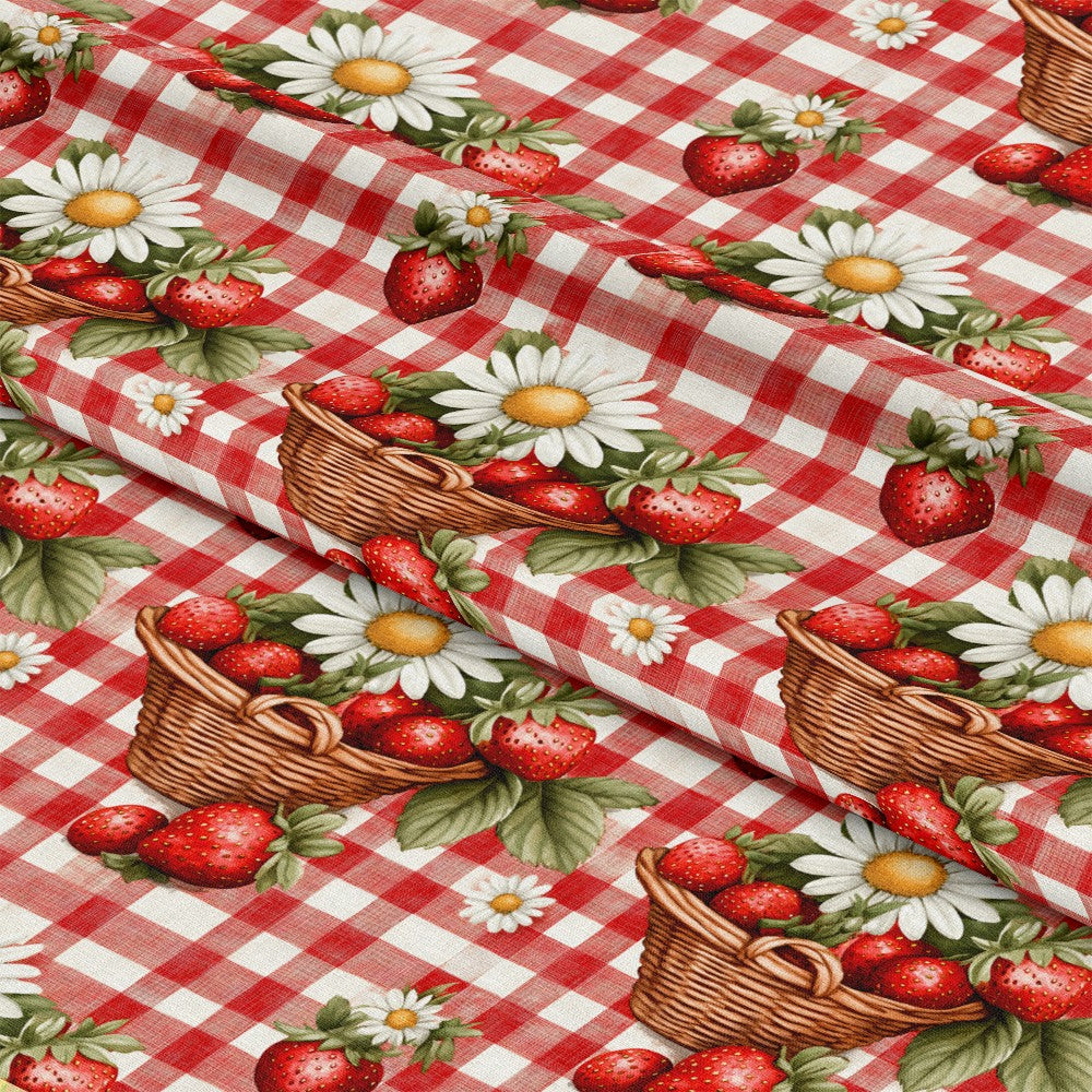 Strawberry Gingham Picnic – FabricMegaStore.com
