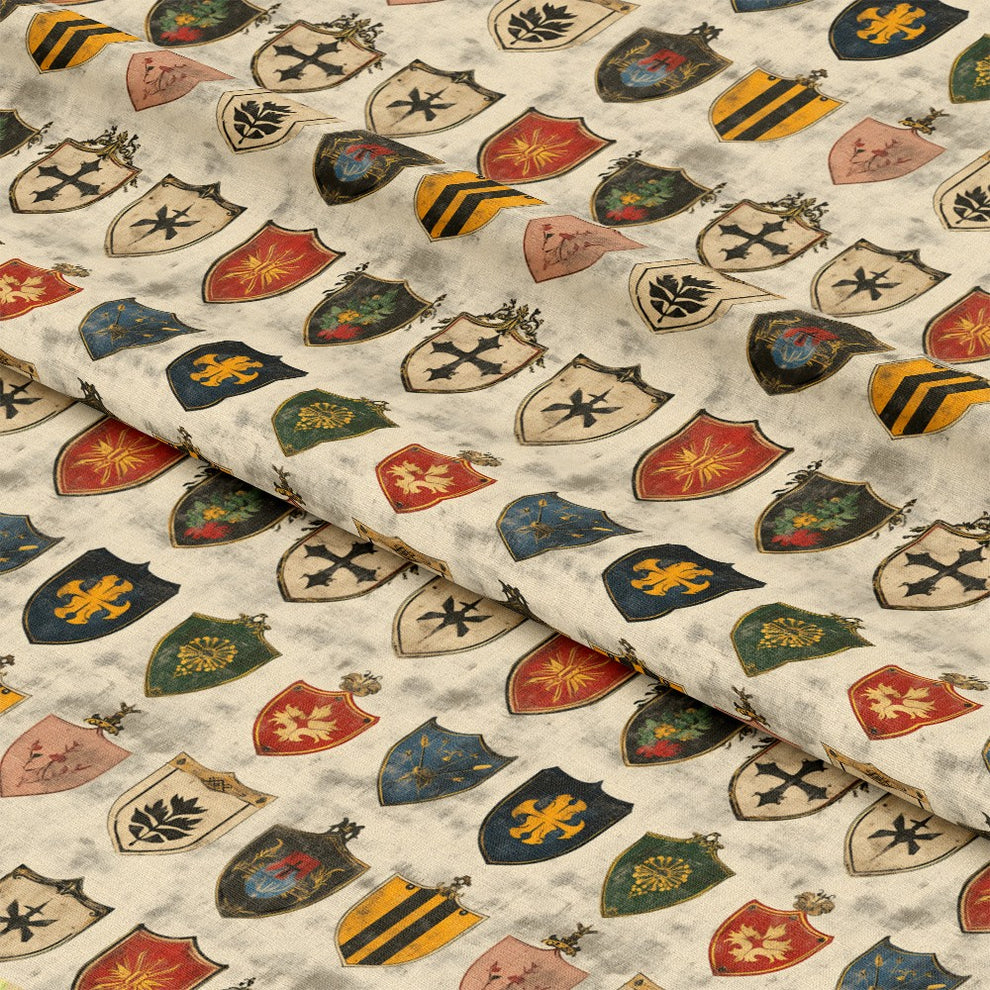 Rustic German Banners and Shields Pattern 3 Quilting Cotton Fabric ...