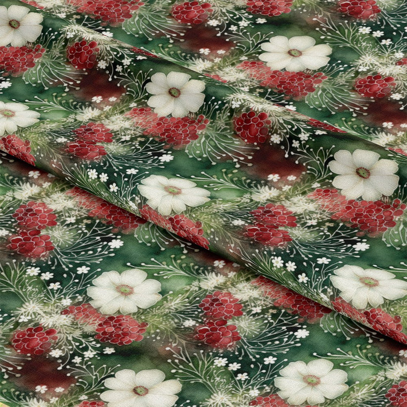 Christmas Florals Pattern 18 Quilting Cotton Fabric – FabricMegaStore.com