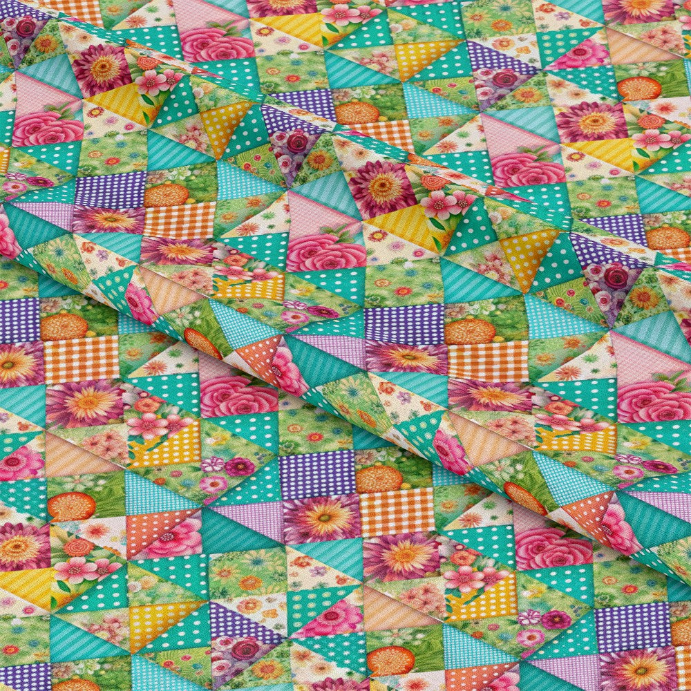 Spring Patchwork Pattern 1 Quilting Cotton Fabric – FabricMegaStore.com